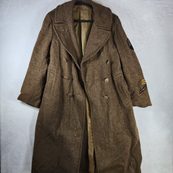 Jackets & Coats | Wwii Us Army Wool Overcoat Vintage Military Trench ...